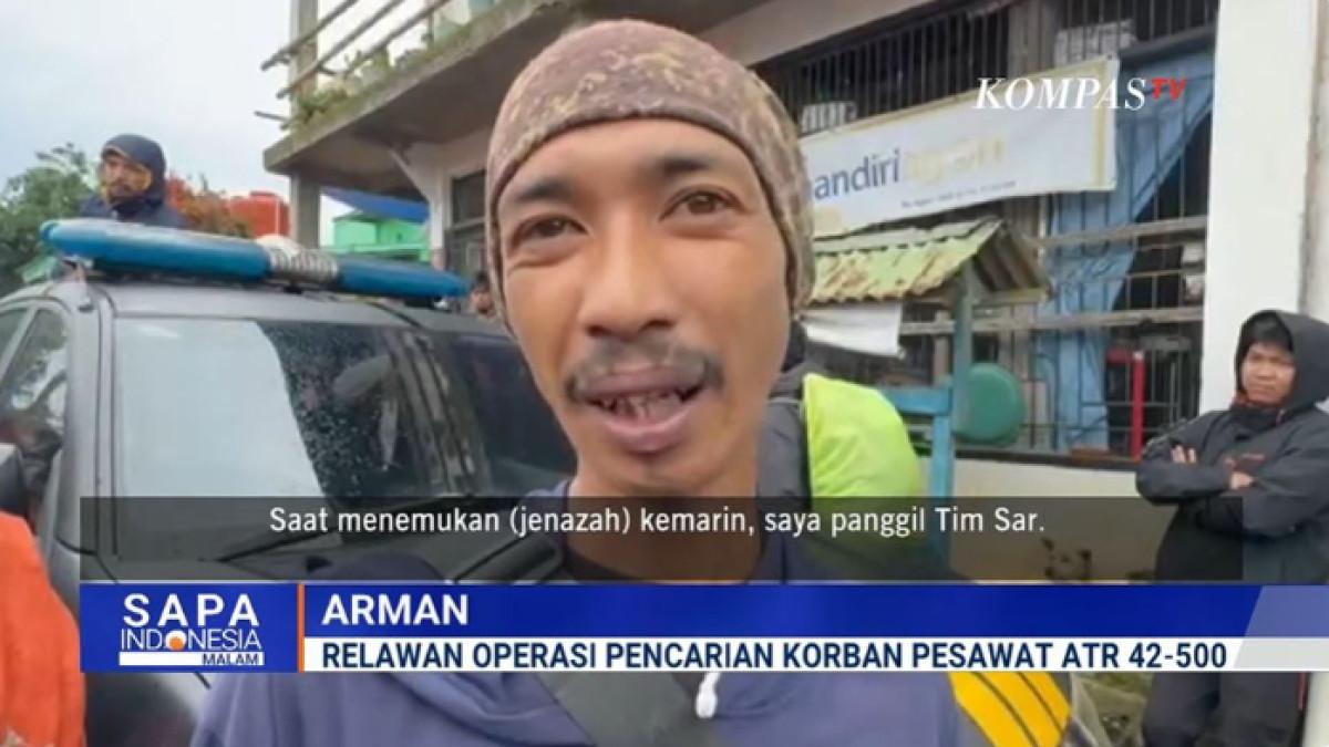 Detik-detik Arman Bantu Tim SAR Temukan Jenazah Pertama Pesawat ATR ...