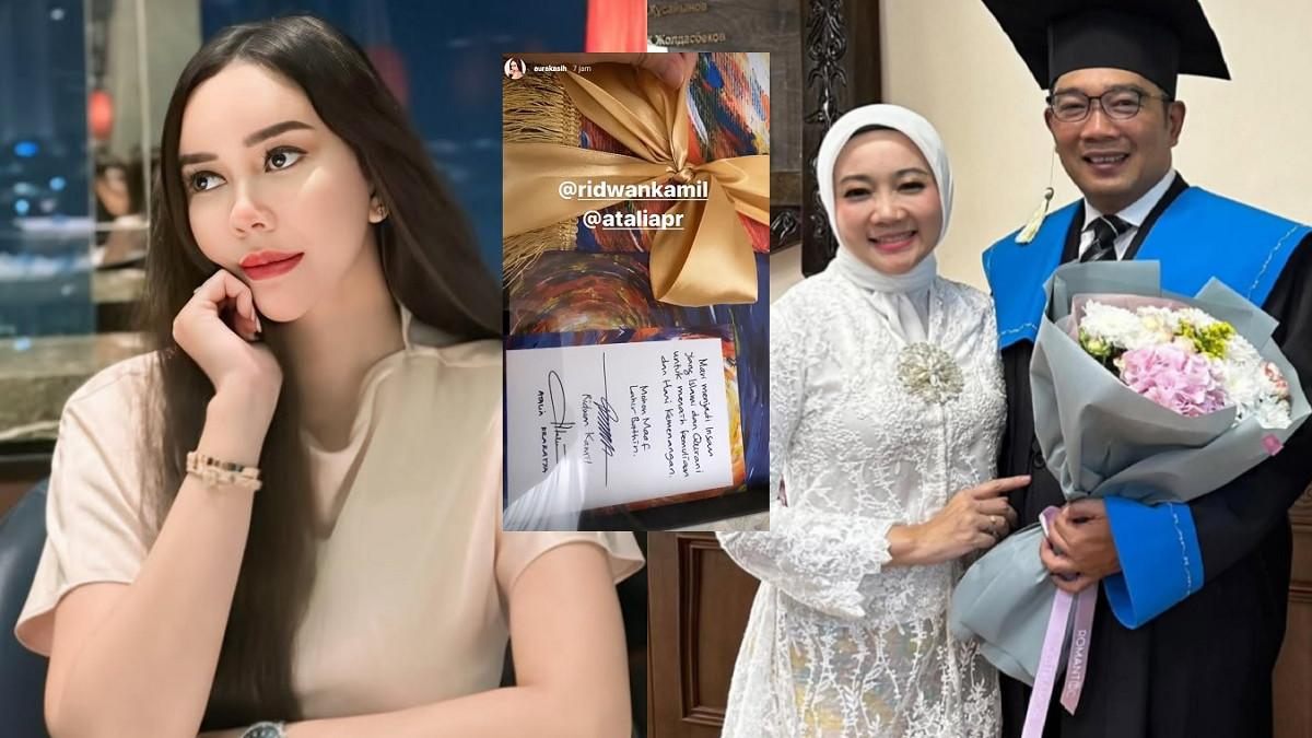 Doa Ridwan Kamil dan Atalia saat Beri Hadiah Sajadah ke Aura Kasih Lima ...