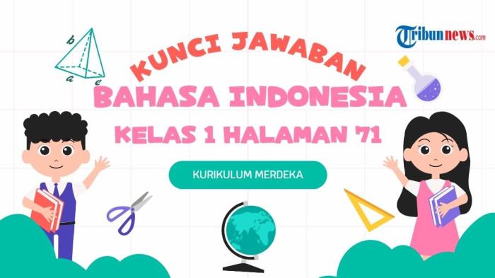 Kunci Jawaban Bahasa Indonesia Kelas 1 Halaman 71: Menyimak ...
