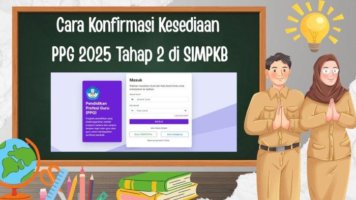 Cara Konfirmasi Kesediaan PPG 2025 Tahap 2 di SIMPKB dan Ketentuan Lapor Diri di LPTK ...