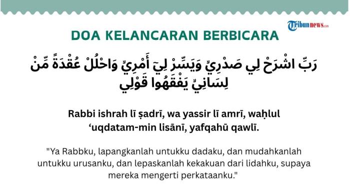 Doa Kelancaran Berbicara agar Tidak Gugup dan Percaya Diri - TribunNews.com