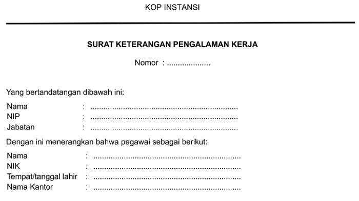 Format Surat Keterangan Pengalaman Kerja PPPK 2024 - TribunNews.com