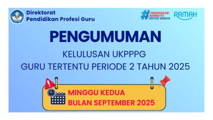 Cara Mengecek Pengumuman Hasil Kelulusan UKPPG Guru Tertentu Periode 2 Tahun 2025 - TribunNews.com