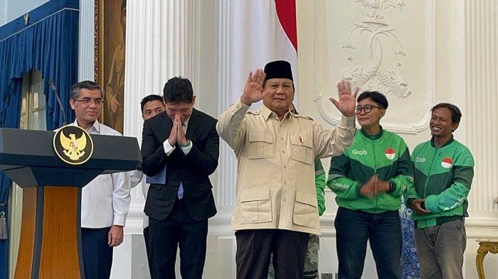 Di Hadapan Bos Gojek dan Grab, Presiden Prabowo Imbau THR Ojol Dicairkan - TribunNews.com
