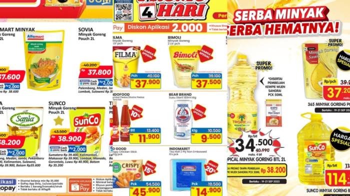 Promo JSM Alfamart, Indomaret dan Superindo Jumat 19 September 2025: Minyak Goreng 2L Rp30 ...
