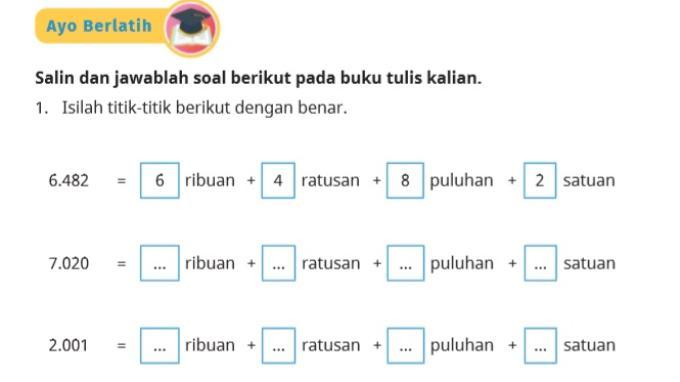 Kunci Jawaban Matematika Kelas 4 Halaman 27 28 Ayo Berlatih Kurikulum Merdeka: Nilai Tempat ...