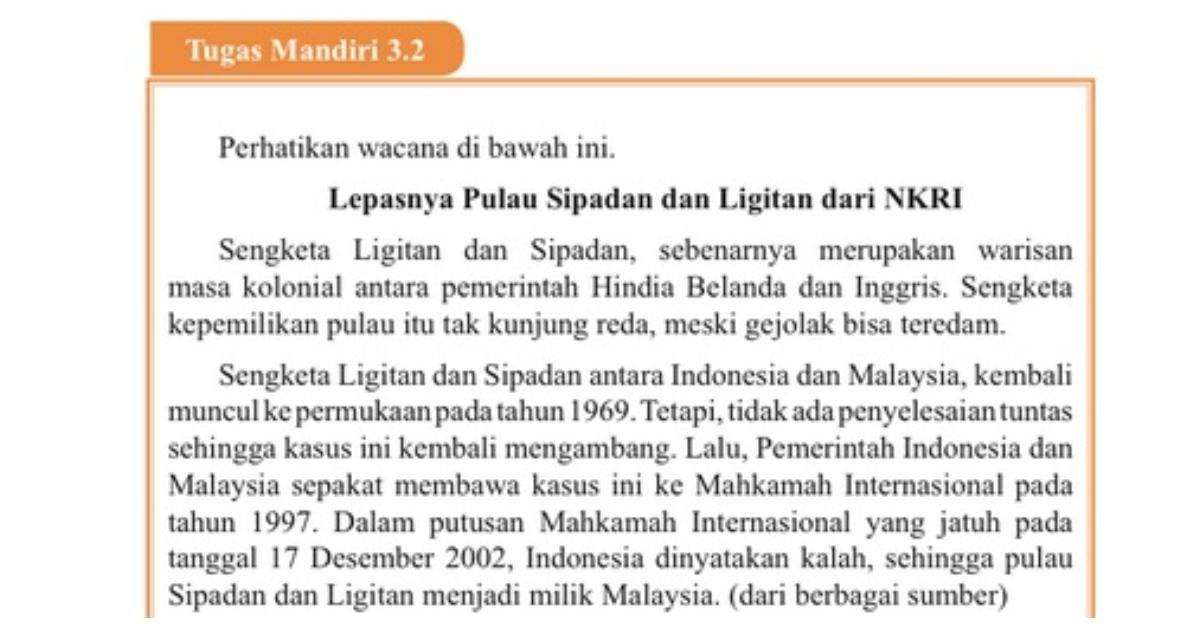 Kunci Jawaban PKN Kelas 9 Halaman 66 67, Latar Belakang Sengketa Pulau ...