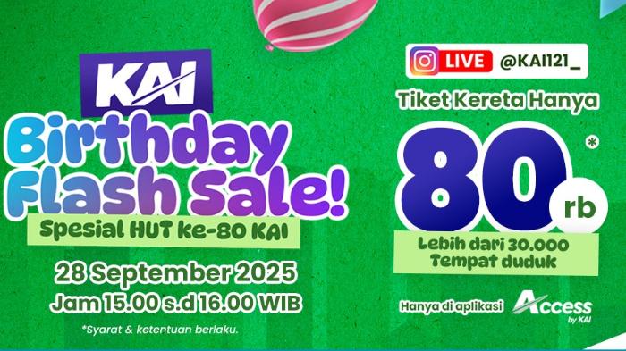Daftar Kereta Api yang Mendapat Promo Tarif Rp 80 Ribu di HUT ke-80 KAI, Simak di Sini ...