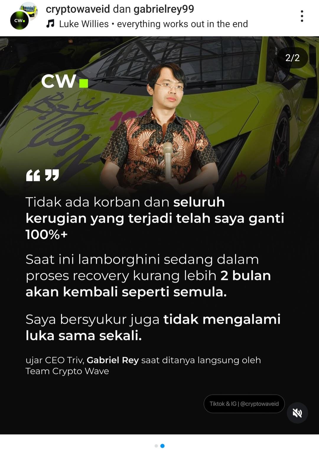 Sosok dan Bisnis Gabriel Rey, Pemilik Lamborghini 'Bitcoin' yang Kecelakaan di Tol Jombang ...