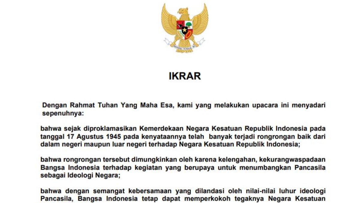 Teks Ikrar Hari Kesaktian Pancasila 2025 Dibacakan saat Upacara 1 Oktober 2025 - Halaman 2 ...