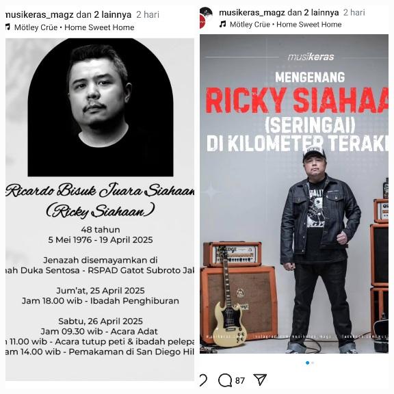 Jadwal Lengkap Pemakaman Ricky Siahaan, Ibadah Penghiburan hingga ...