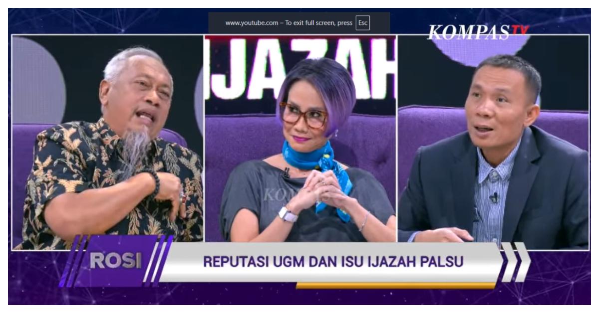 Di Depan Rismon, Mantan Dewan Guru Besar UGM Berani Jamin Ijazah Jokowi Asli: Saya Punya Datanya ...