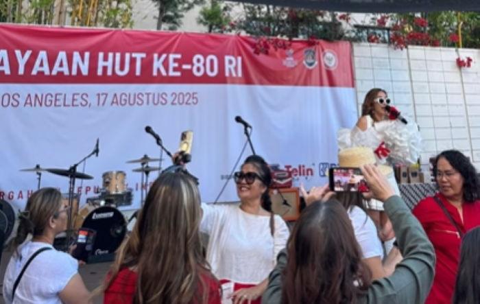 Indah Sari Meriahkan Perayaan HUT ke-80 RI di Los Angeles - TribunNews.com
