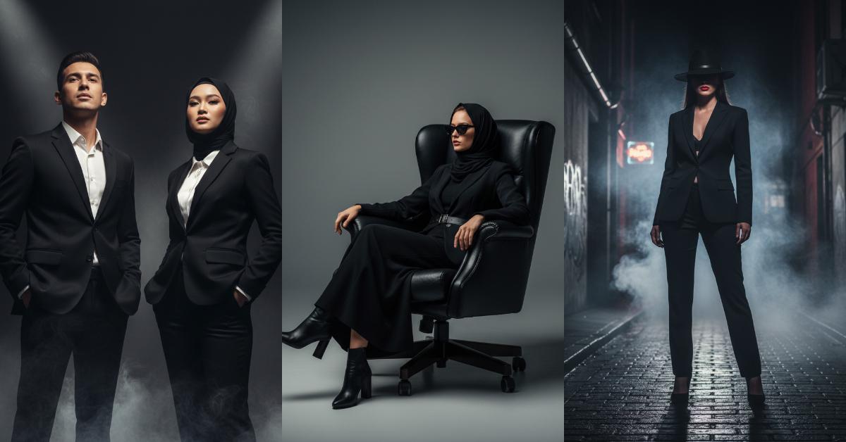 10 Prompt Gemini AI Foto Ala Mafia dengan Outfit Serba Hitam ...