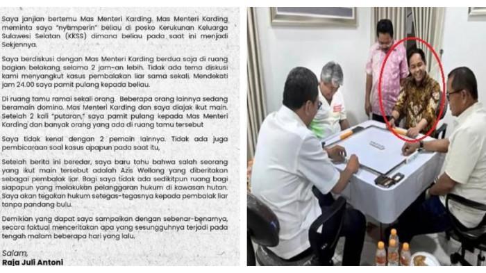 Viral Raja Juli Main Gaple dengan Tersangka Pembalakan Liar Azis ...