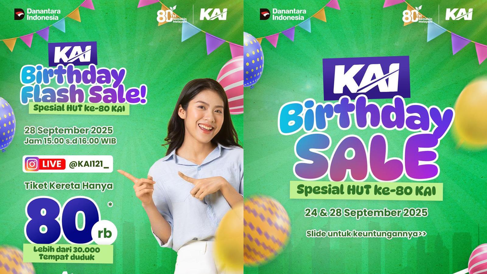 Promo Tiket Kereta di HUT ke-80 KAI, Jauh-Dekat Cuma Rp 80.000 per Orang - Wartakotalive.com