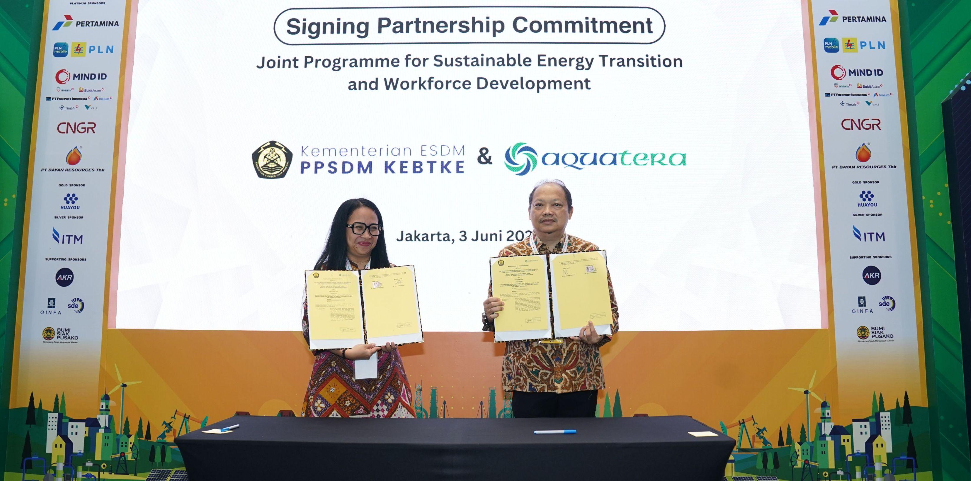 PPSDM KEBTKE-Aquatera Tandatangani Nota Kesepahaman Pengembangan SDM Transisi Energi ...