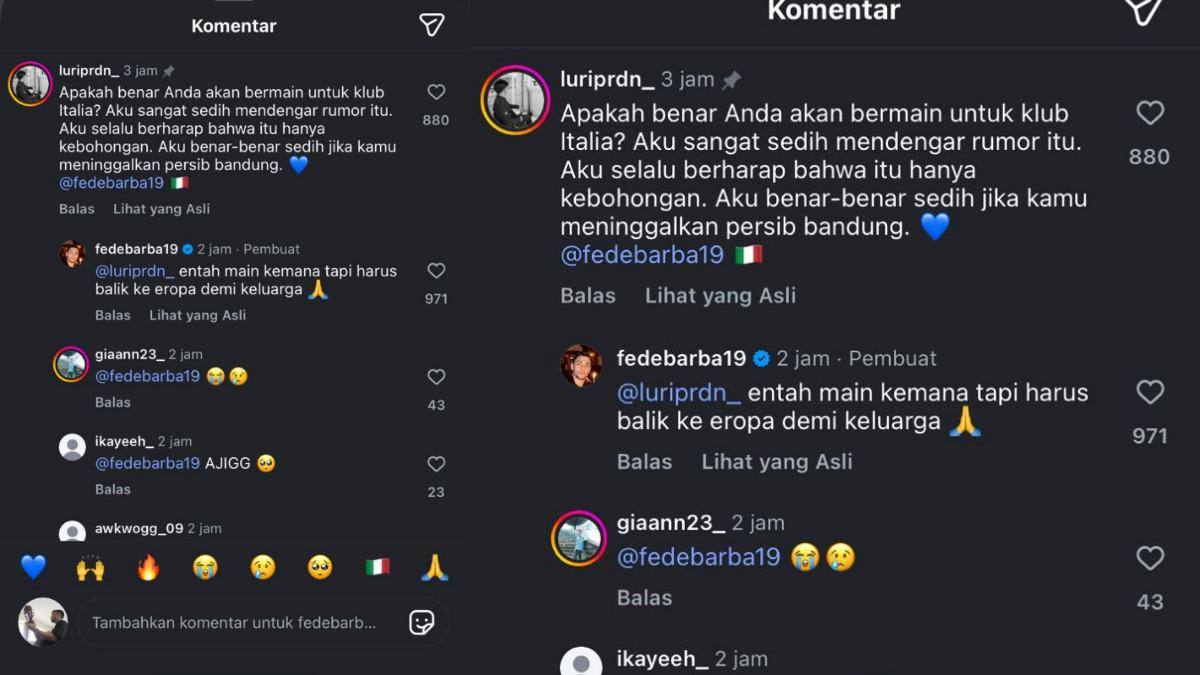 Update Drama Transfer Federico Barba: Blak-blakan ingin Out dari Persib ...